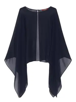 Max Mara Round Neck Shawl With Back Cutout Detail - Black