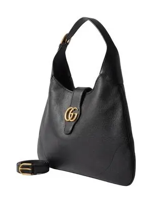 Gucci Aphrodite Large Shoulder Bag With Double G Clasp - Black