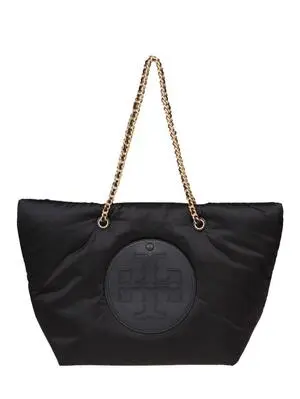 Tory Burch Logo Patch Padded Tote Bag - Black