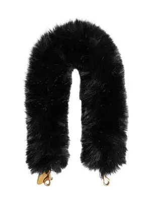 Balenciaga Animal-free Fur Strap With Engraved Logo - Black