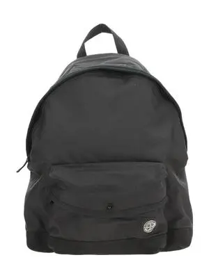 Stone Island Logo Patch Zip-up Backpack - Black