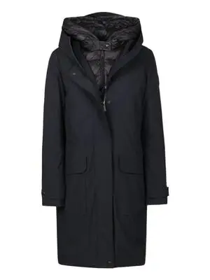 Woolrich Mid-length Hooded Coat - Black