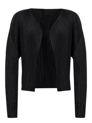 Issey Miyake Pleated Cardigan - Black