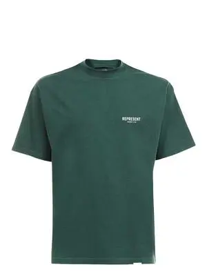 REPRESENT Logo-print Short-sleeve T-shirt - Green