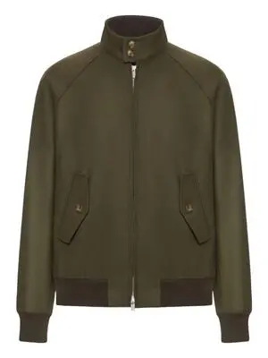 BARACUTA High-neck Zip-up Jacket - Olive Green