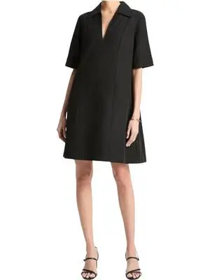 Vince Short Sleeve Shirt Dress - Black