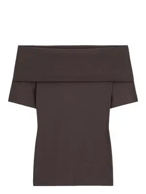 Cos Folded Off-the-shoulder Top - Brown