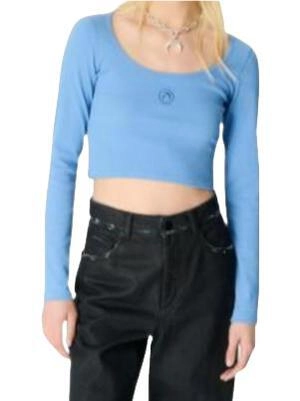 MARINE SERRE Marine Serre Long Sleeve Round Neck Top