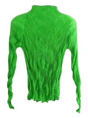 Issey Miyake Long-sleeved Textured Top - Green