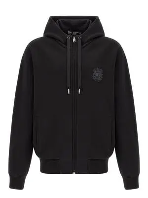 DOLCE & GABBANA Dolce & Gabbana Coat Of Arms Logo Zip-Up Hoodie