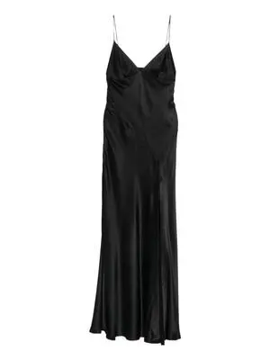 Alberta Ferretti V-neck Cami Maxi Dress - Black