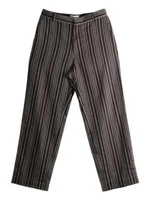 THE ELDER STATESMAN Striped Tailored Trousers - Black