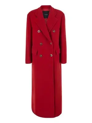 Pinko Double-breasted Notched-lapel Coat - Red