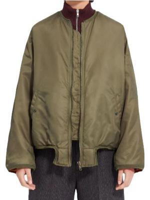 MAISON MARGIELA Long Sleeve Zip-up Bomber Jacket - Khaki