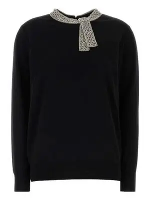 Valentino Garavani Embroidered Wool Sweater - Black