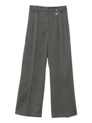 Patrizia Pepe Tailored Pinstripe Wide Leg Trousers - Grey