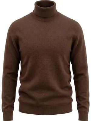 DRUMOHR Turtle Neck Long Sleeve Sweater - Brown