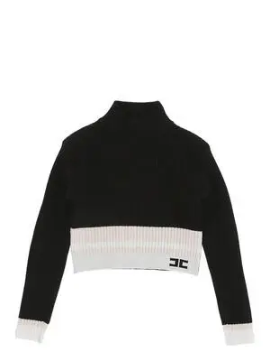 Elisabetta Franchi Long Sleeve Ribbed High Neck Top - No