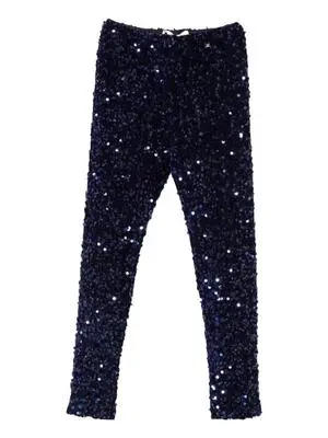 Elisabetta Franchi Elastic Waist Sequin Trousers - Black
