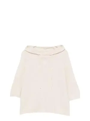 Fabiana Filippi Drawstring Hood Short Sleeve Sweater - No