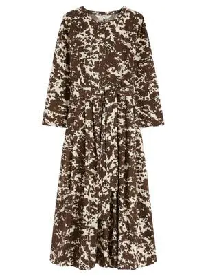 Max Mara Smmpesche Pattern-printed Dress - Chocolate-colored