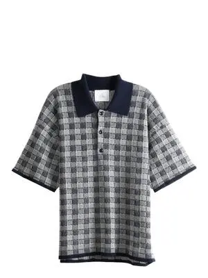 THE ELDER STATESMAN Check-pattern Short-sleeve Polo Shirt - Black