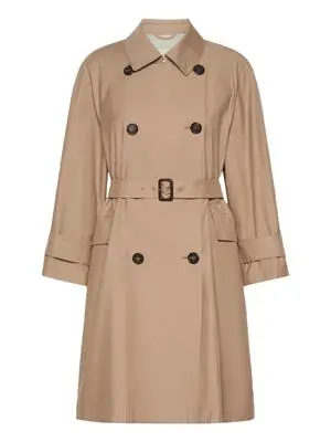 Max Mara Double Breasted Long Sleeve Coat - Nude