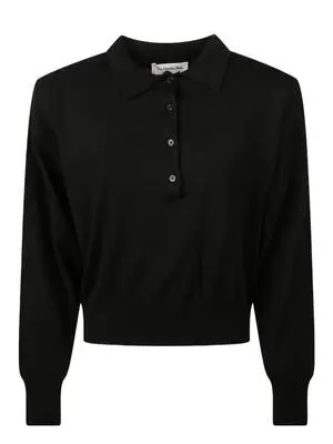 THE FRANKIE SHOP Long-sleeve Polo Shirt - Black