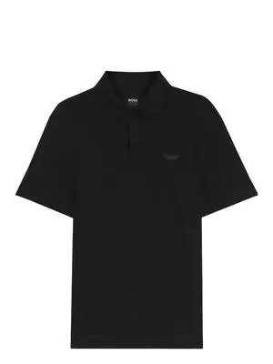 Hugo Boss X Aston Martin Polo Shirt In Mercerized Cotton Jacquard - Black
