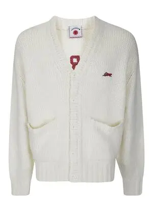 ICECREAM College Logo Knitted Cardigan - Ecru