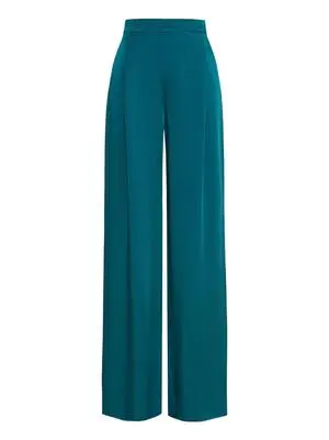 Max Mara Pleated Wide Leg Trousers - Green