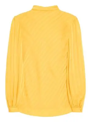 Valentino Garavani Jacquard Stripe Silk Blouse - Orange