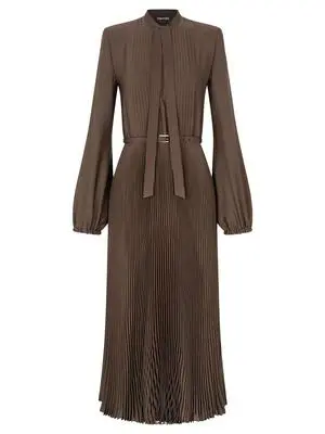 TOM FORD Silk Plissé Sunray Maxi Shirt Dress - Green