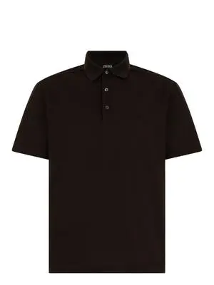 Zegna Short-sleeve Polo Shirt - Brown
