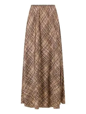 INTO THE EAST Plaid Ombre Silk Maxi Skirt - Stripe