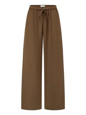 INTO THE EAST Cashmere Wide-leg Pants - Brown