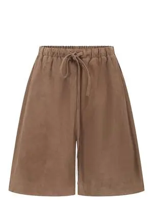 INTO THE EAST Leather Shorts - Brown