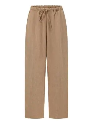 INTO THE EAST Woven Linen Tapered Trousers