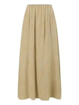 INTO THE EAST A-line Silk Maxi Skirt - Brown