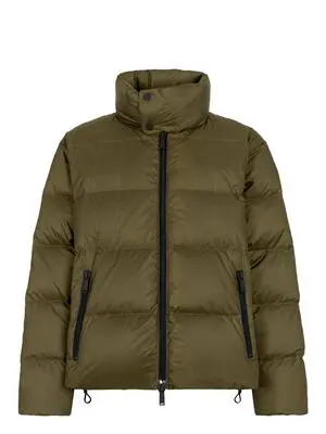 Dsquared2 Padded Down Jacket With Stand Collar And Logo Quilting - Green