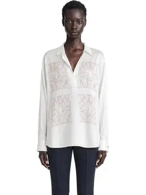 Max Mara Marabesque Silk Twill Shirt - White