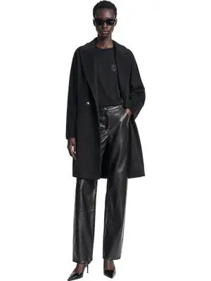 Max Mara Double-breasted Wool Broadcloth Coat - Black