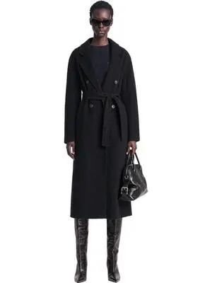 Max Mara Madame Coat In Wool And Cashmere Beaver Cloth - Black