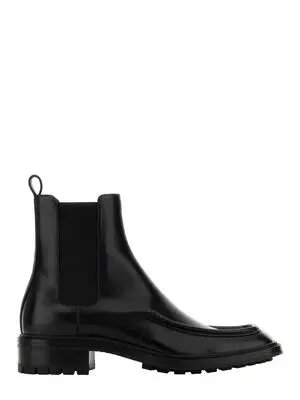 Saint Laurent Leather Chelsea Ankle Boots - Black