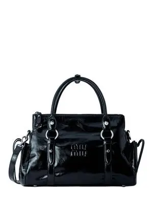 Miu Miu Patent Leather Handbag - Black