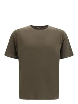 Loro Piana Levo T-shirt In Silk And Cotton - Green