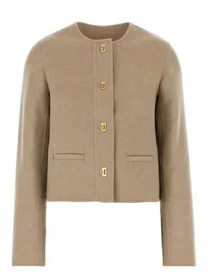 FERRAGAMO Sand Wool Blend Blazer - Brown