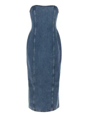 Magda Butrym Denim Strapless Dress - Blue