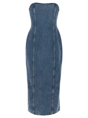 Magda Butrym Denim Strapless Dress - Blue