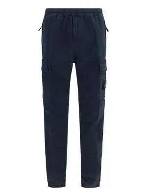 Stone Island Cargo Pants With Elasticated Cuffs - Blue